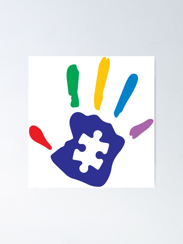 "Colorful Autism Hand" Poster for Sale by lolotees | Redbubble