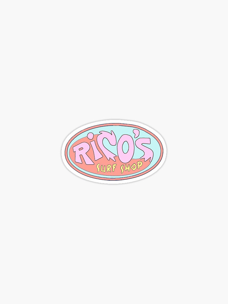 "Ricos surf shop" Sticker for Sale by maddds | Redbubble
