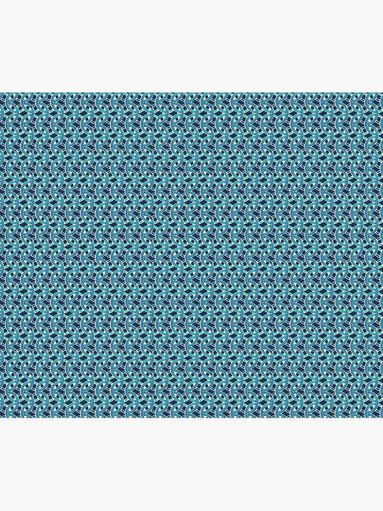 "Rhythmic geometric pattern - chain mail from turquoise rings on navy ...