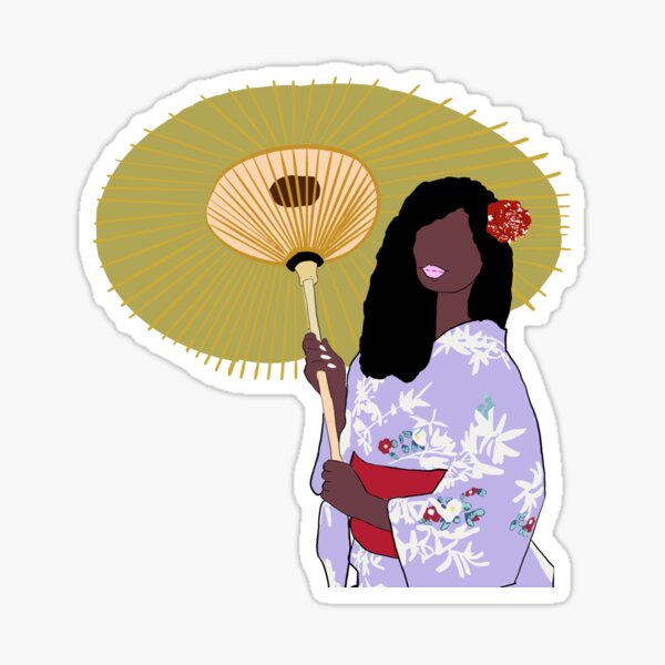 "Fro Girl - Kimono " Sticker for Sale by AyiraAlston | Redbubble