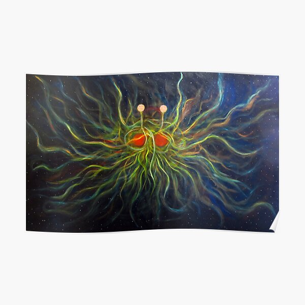 "Flying Spaghetti Monster Painting- The Cosmic Pastalord" Poster for ...