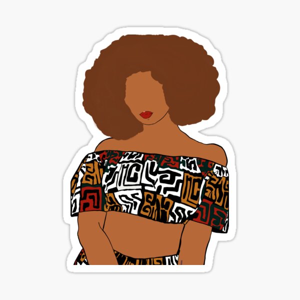 "Fro Girl - African Print" Sticker by AyiraAlston | Redbubble