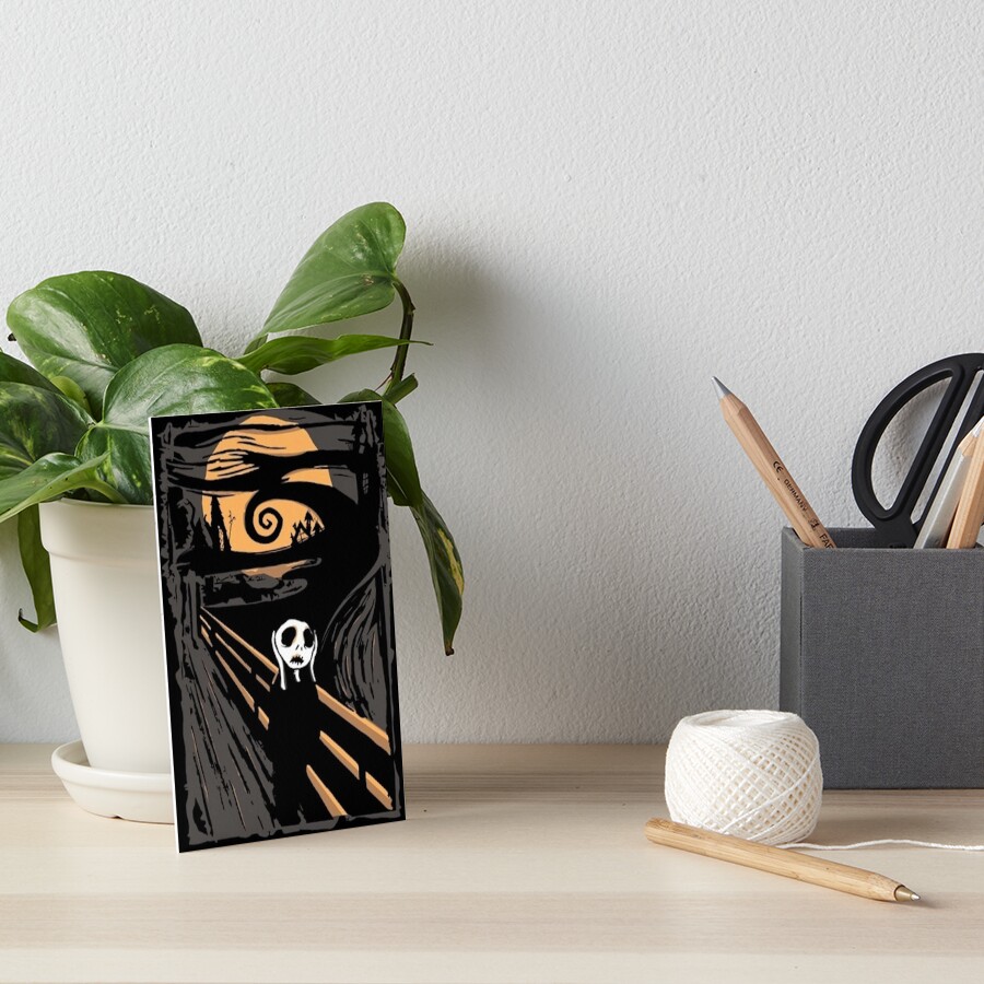 "The Scream by Edvard Munch (Jack Skellington parody)" Art Board Print ...