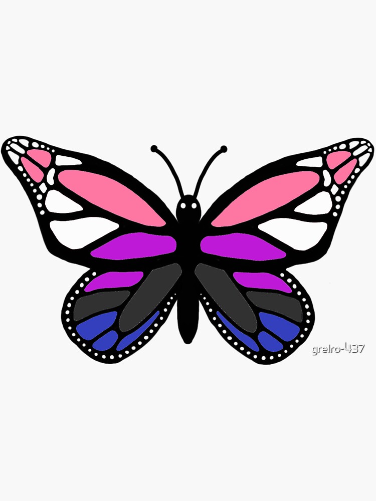 "genderfluid pride butterfly" Sticker by grelro-437 | Redbubble