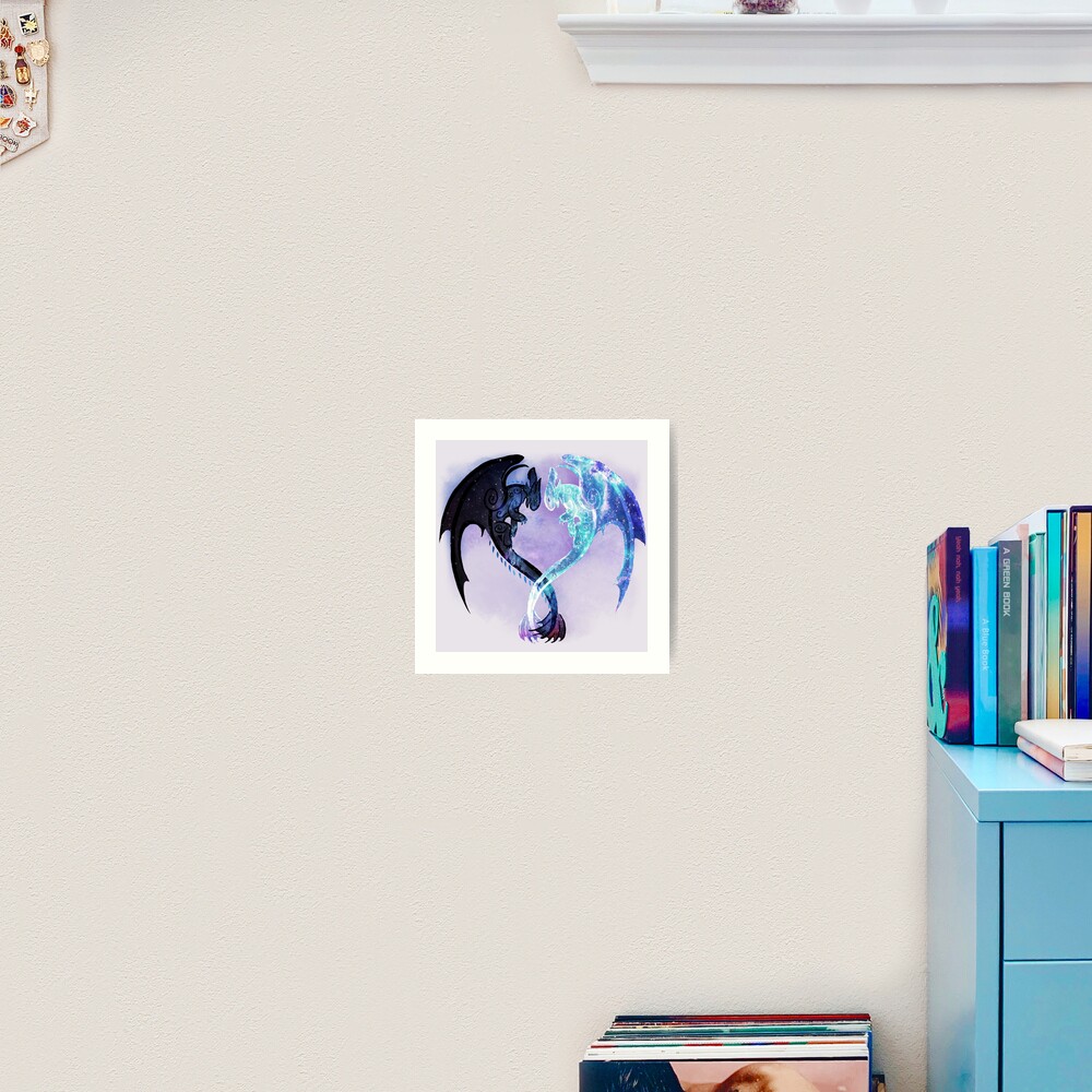 "Dragon Heart Toothless and Light Fury" Art Print by Unicornarama ...