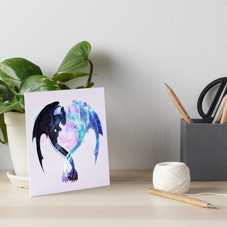 "Dragon Heart Toothless and Light Fury" Art Board Print for Sale by ...