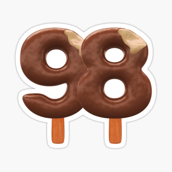 "98 Ice Cream Ninenty Eight Number 3d Chocolate" Sticker for Sale by ...