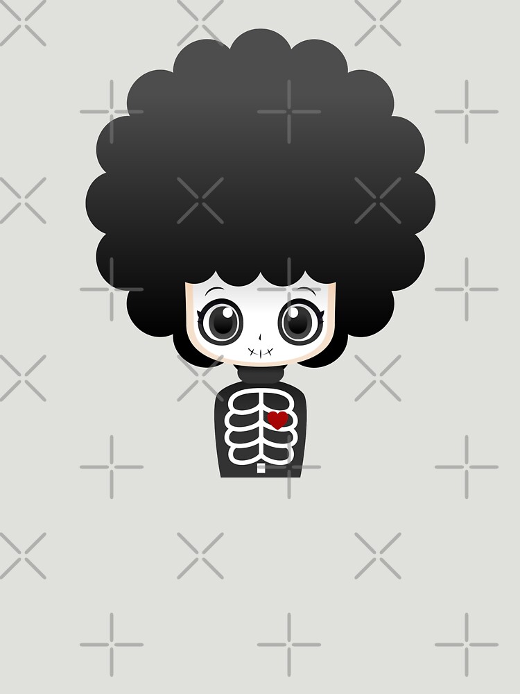 "Skeleton afro girl" Essential T-Shirt for Sale by kittybox | Redbubble