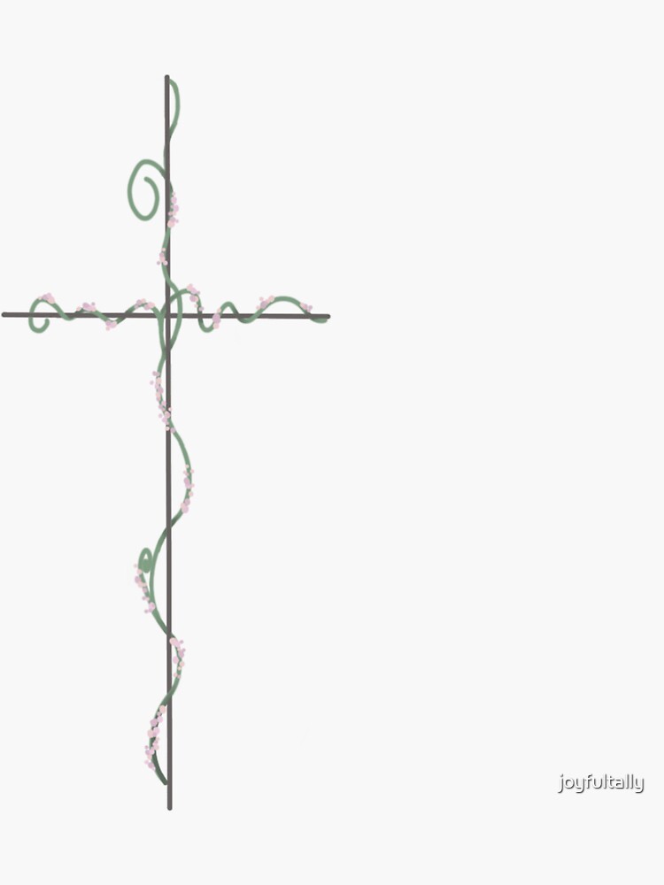 "Vine Cross" Sticker for Sale by joyfultally | Redbubble