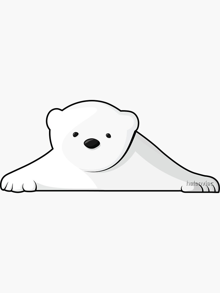"polar bear peeking over ledge" Sticker for Sale by helenviec | Redbubble
