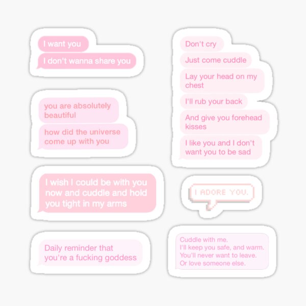 "cute text bubbles sticker pack" Sticker for Sale by glitteryhearts ...