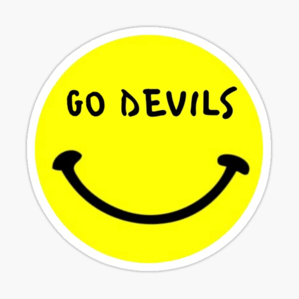 "Go Devils Smiley" Sticker for Sale by eisenoli000 | Redbubble