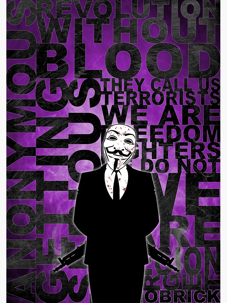"Anonymous revolution without blood ? Purple" Poster for Sale by ...