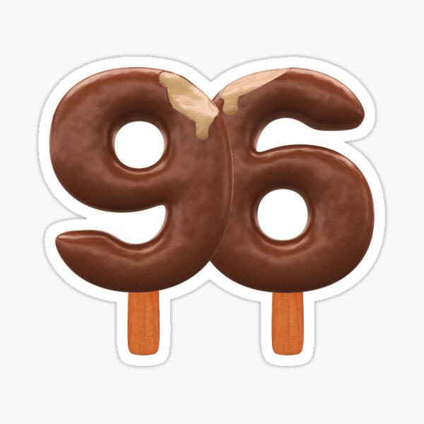"96 Ice Cream Ninenty Six Number 3d Chocolate" Sticker for Sale by ...
