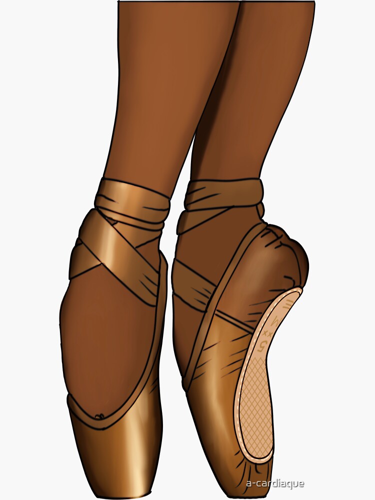 "Brown Satin Pointe Shoes" Sticker by a-cardiaque | Redbubble