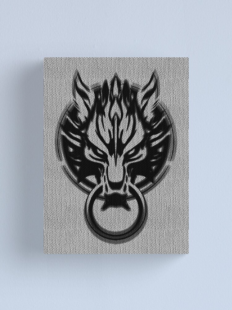 "Cloud Strife's Wolf Emblem (Black)" Canvas Print by Prime-Omega ...