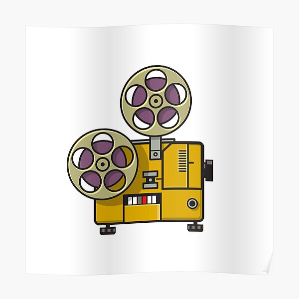 "Vintage Movie Film Projector Retro Full Color" Poster for Sale by ...