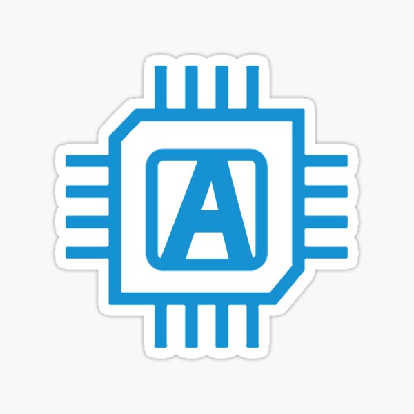 "Blue CPU with the letter A" Sticker for Sale by aviparshan | Redbubble