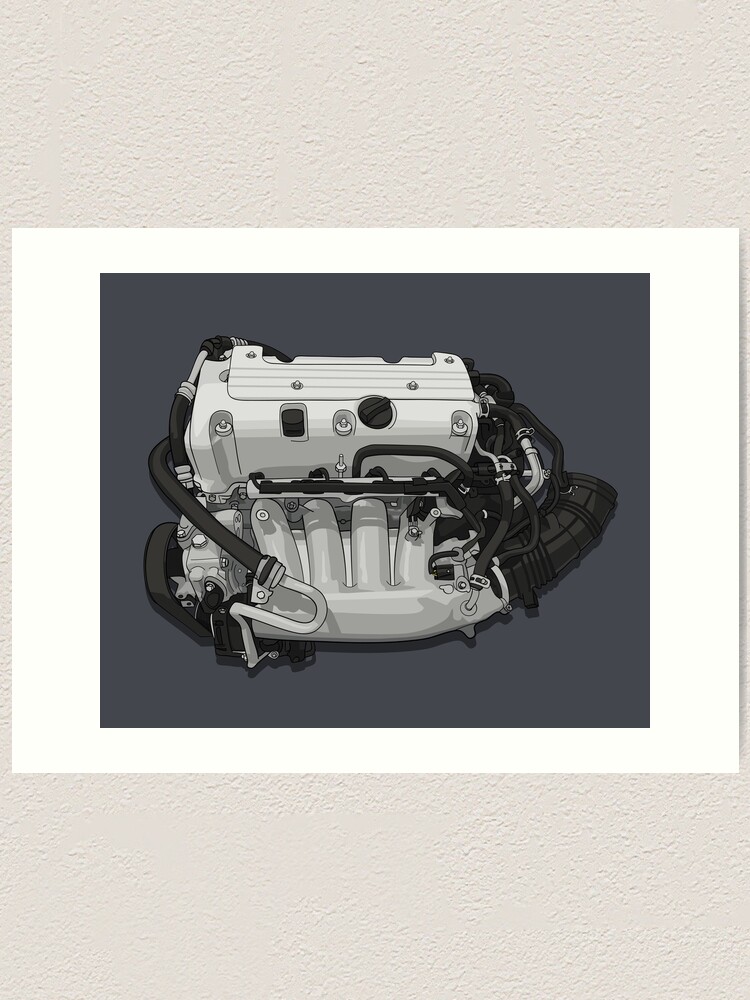 "K20 / K24 engine sticker silver" Art Print for Sale by ArtyMotive ...