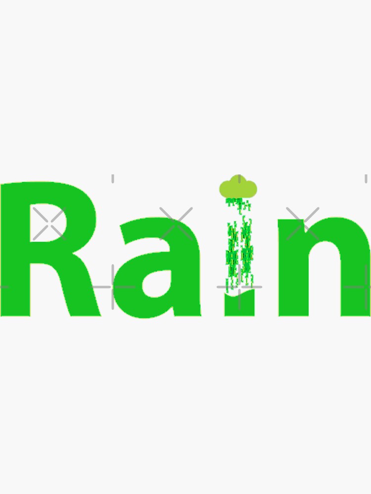 "Rain - title of calligraphy lettering typography text quotes" Sticker ...