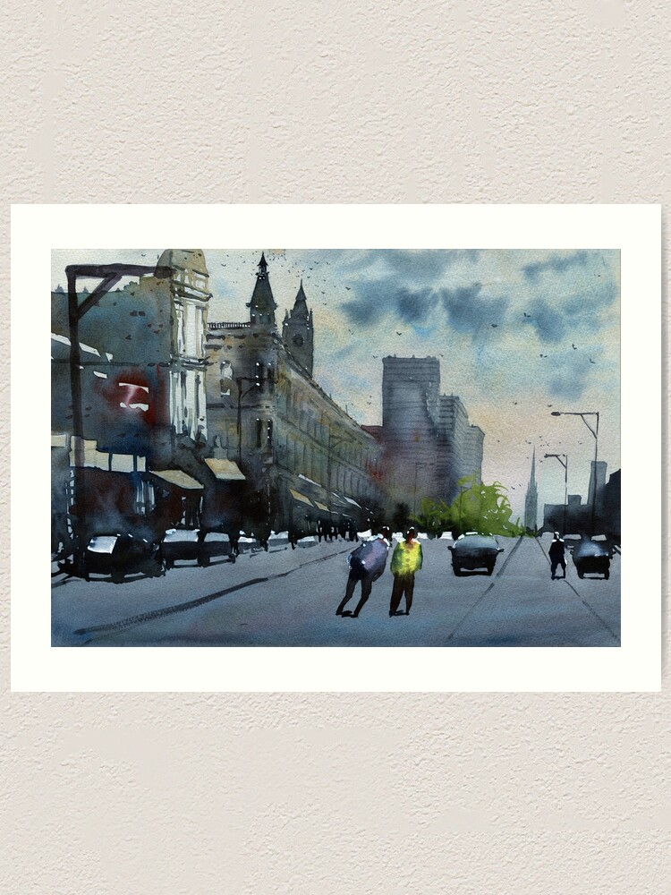 "Brunswick Melbourne street scene" Art Print for Sale by darrenyeoart ...