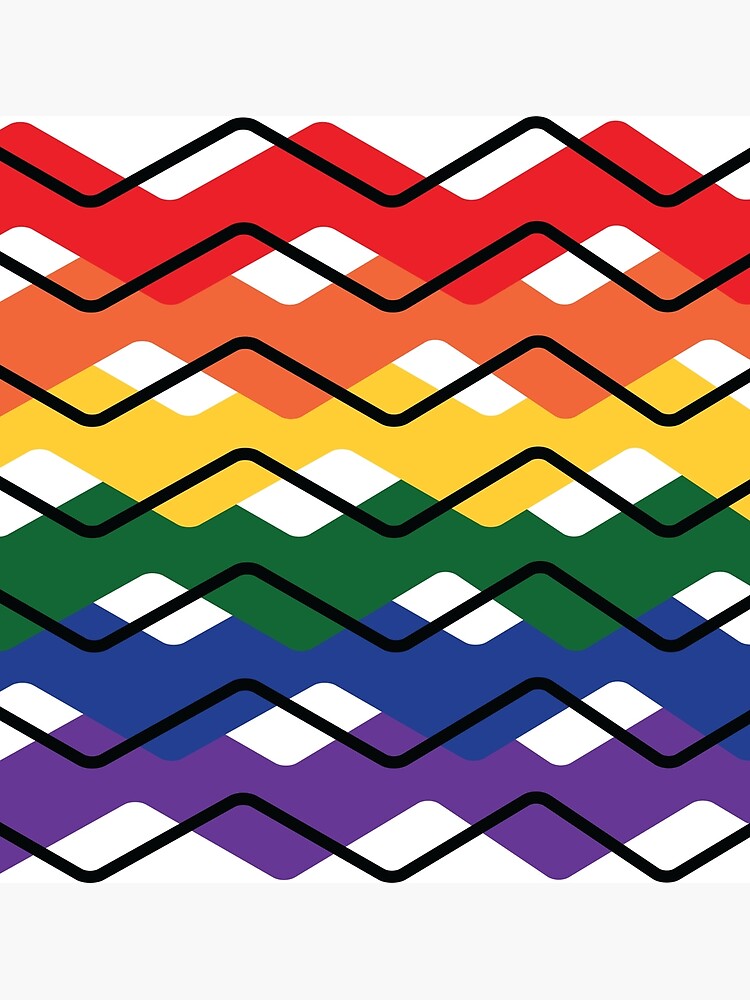 "LGBT Rainbow Waves Flat Design Black White" Art Print by ioabann ...