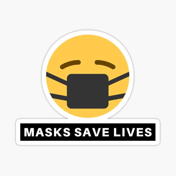 "Masks Save Lives" Sticker for Sale by fbym | Redbubble