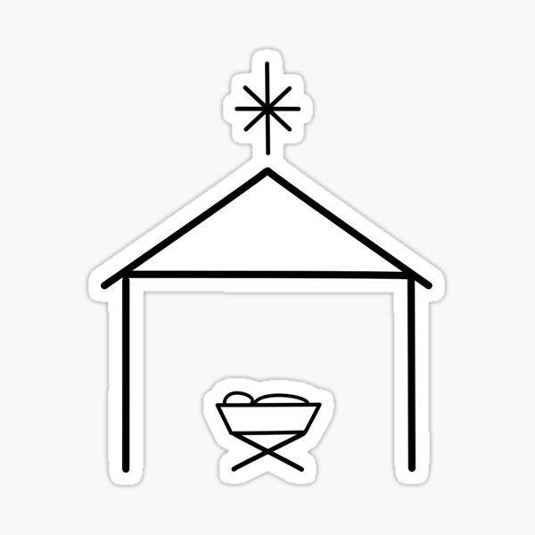 "Nativity Scene Outline" Sticker for Sale by SimplyChristian | Redbubble