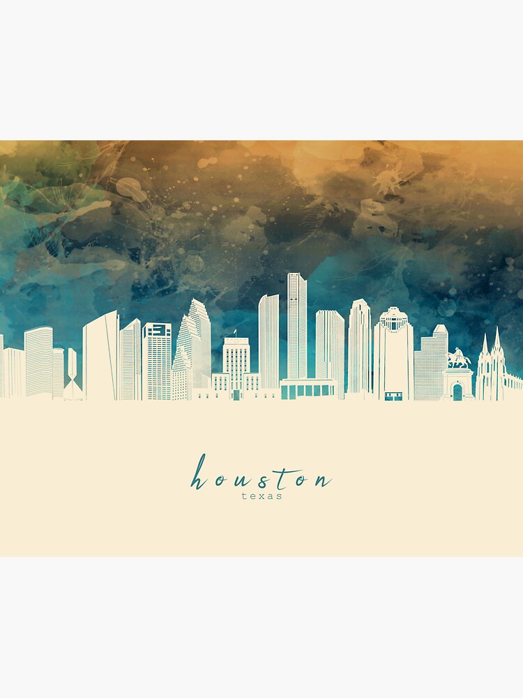 "houston skyline" Sticker for Sale by BekimART2 | Redbubble