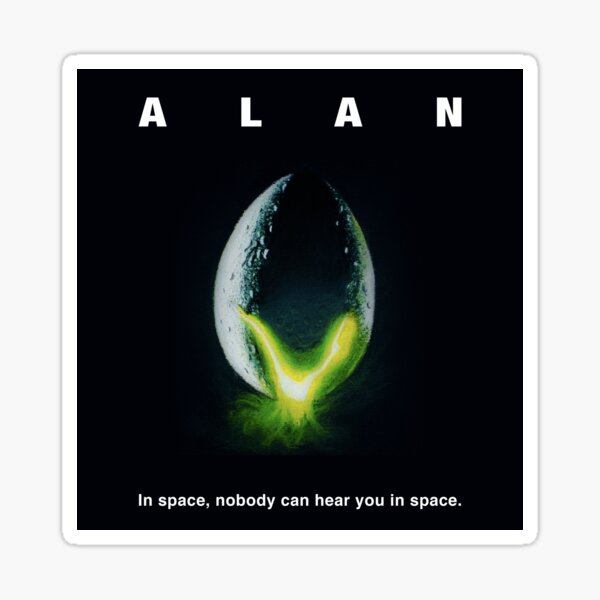 "Alan, Alien Parody" Sticker for Sale by flossnglossy | Redbubble