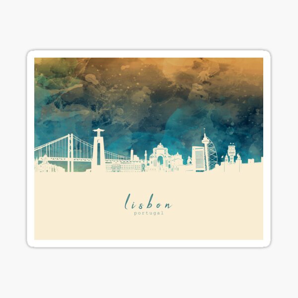 "lisbon skyline" Sticker by BekimART2 | Redbubble