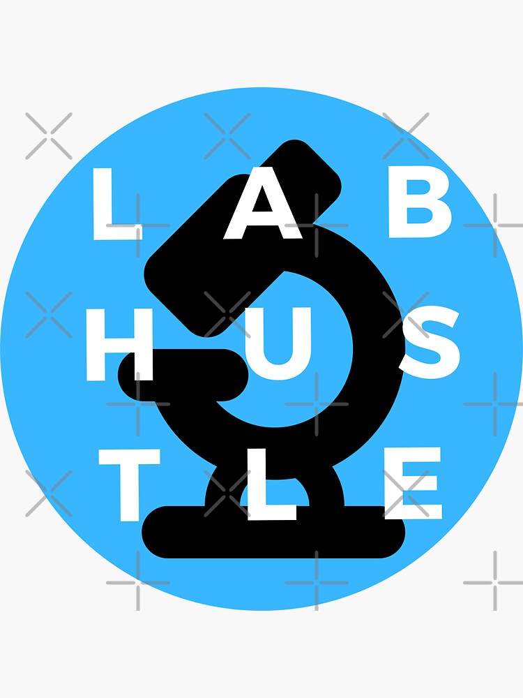 Pegatina «LAB HUSTLE !! MICROSCOPIO CIENTÍFICO DE LABORATORIO MÉDICO ...