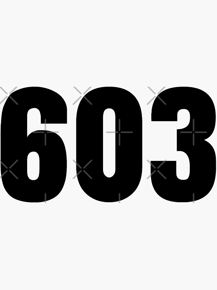 "603 New Hampshire" Sticker for Sale by ekm0311 | Redbubble