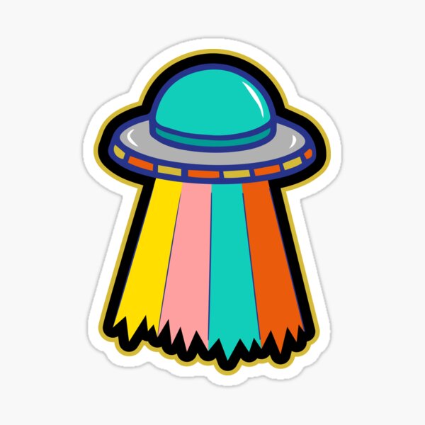 "NLO Alien Sticker UFO Spaceship" Sticker for Sale by MerchK1ng | Redbubble