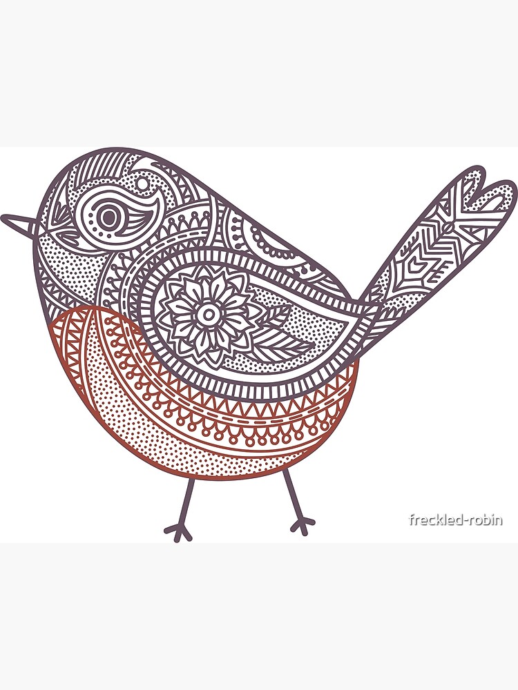 "American Robin Zentangle" Poster for Sale by freckled-robin | Redbubble