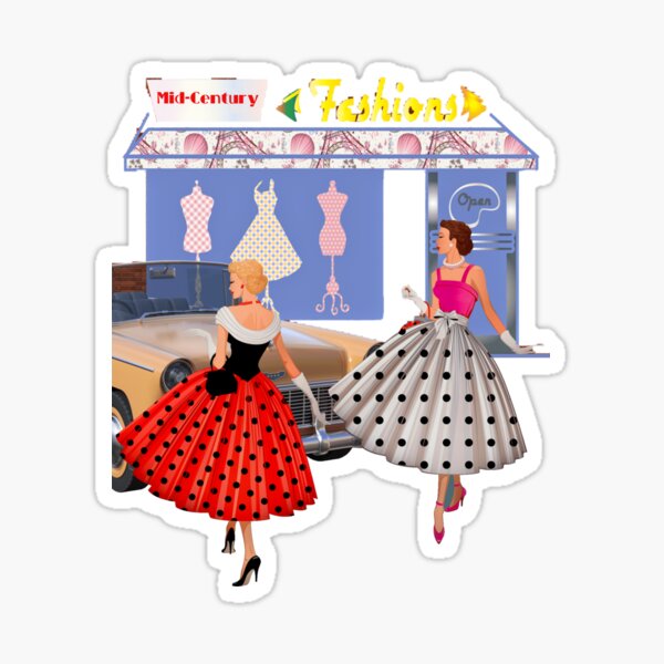 "Womens Vintage Retro 50s Fashion art " Sticker for Sale by joseech ...