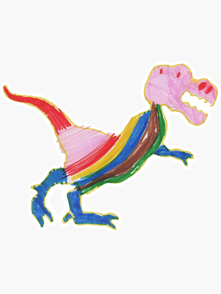 "Rainbow T-Rex" Sticker for Sale by bubler | Redbubble