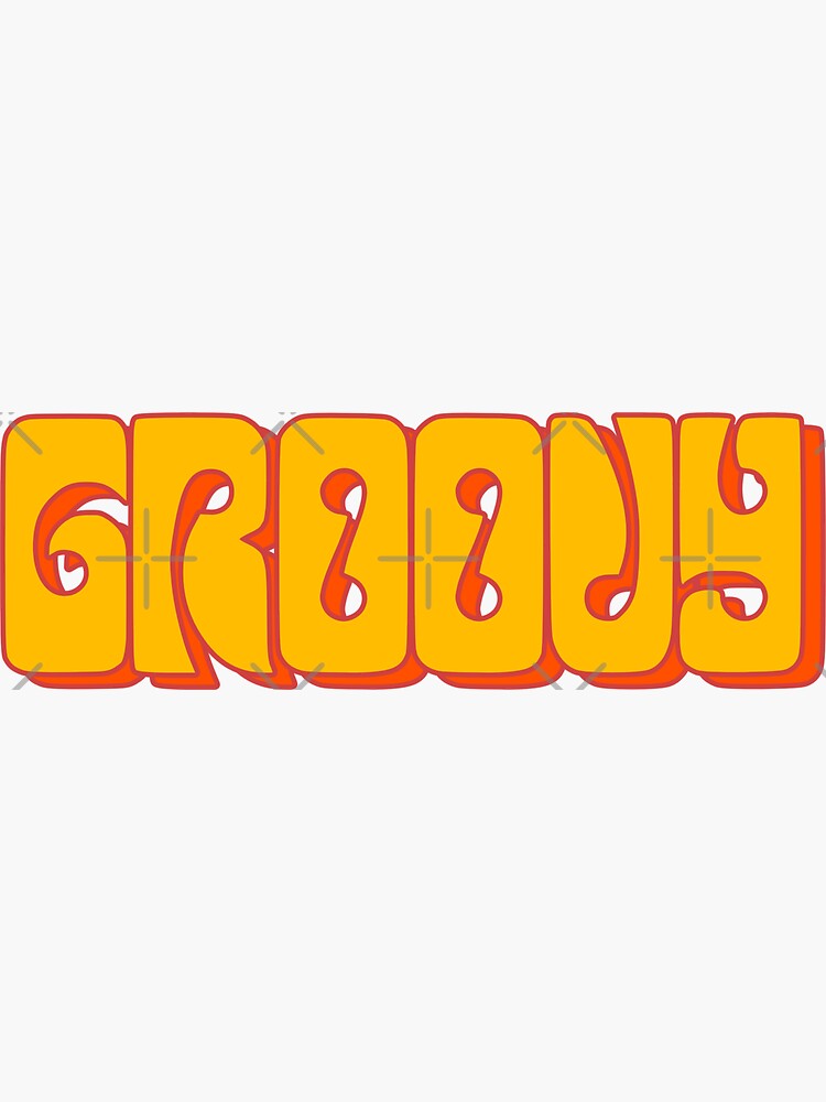 "GROOVY Yellow" Sticker for Sale by chnlrdt | Redbubble