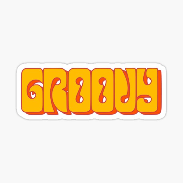 "GROOVY Yellow" Sticker for Sale by chnlrdt | Redbubble