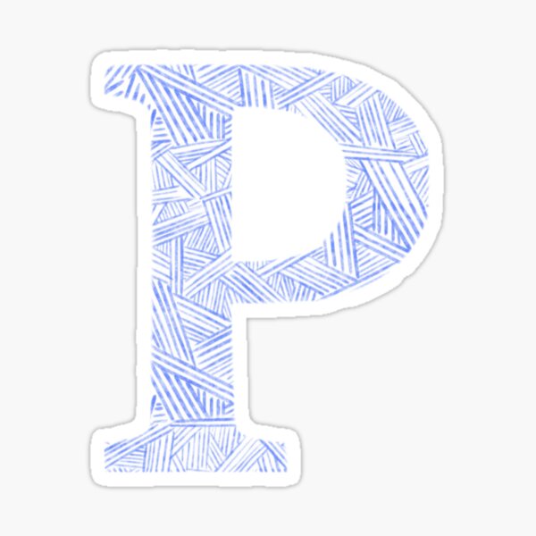 Pegatina «La letra P rayas azules de acuarela» de Claireandrewss ...