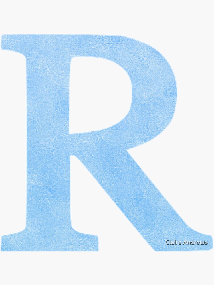 Pegatina «La letra R azul metálico» de Claireandrewss | Redbubble