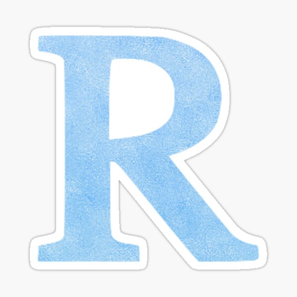Pegatina «La letra R azul metálico» de Claireandrewss | Redbubble