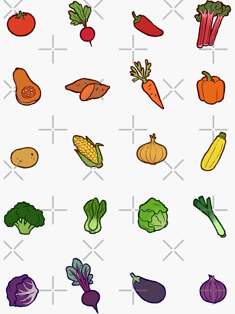 "Vegetable Set" Sticker for Sale by unicronpotato | Redbubble