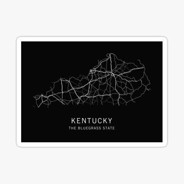 "Kentucky State Road Map" Sticker for Sale by clarkstpress | Redbubble
