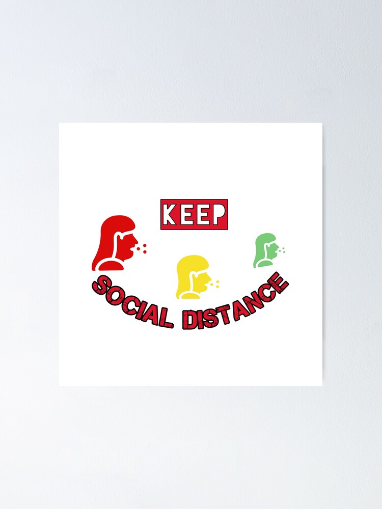 "Keep social Distance" Poster for Sale by Farhanions | Redbubble