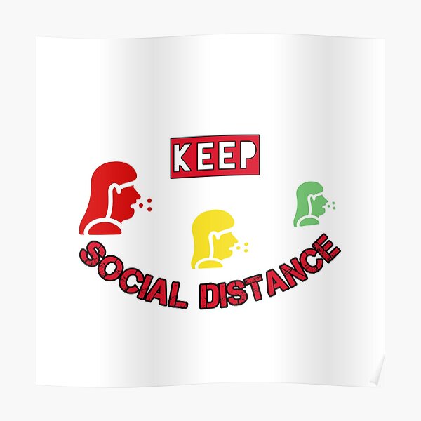 "Keep social Distance" Poster for Sale by Farhanions | Redbubble