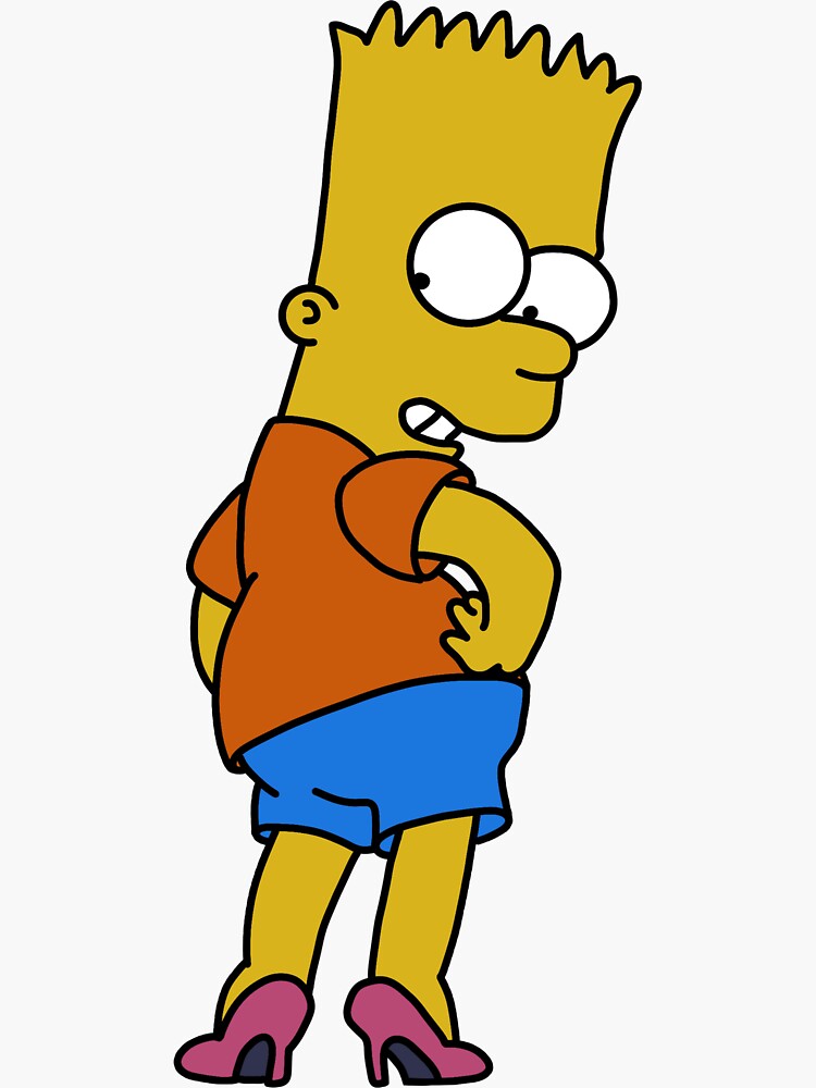 "bart in high heels" Sticker by Drayziken | Redbubble