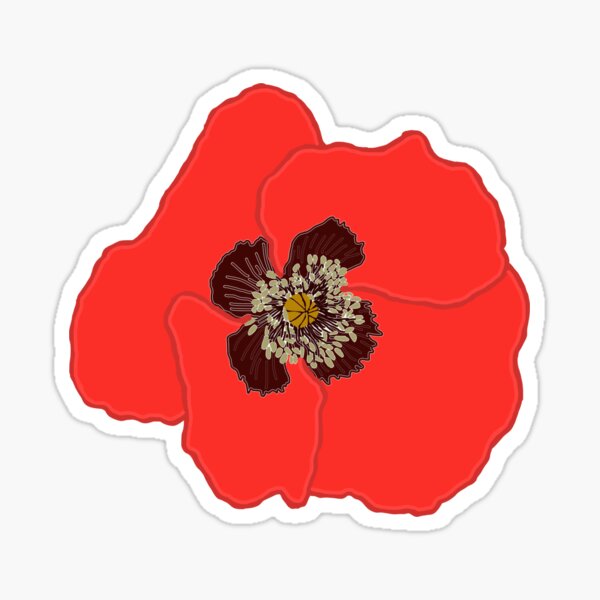 Red Poppy Stickers | Redbubble