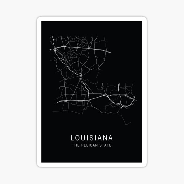 "Louisiana State Road Map" Sticker for Sale by clarkstpress | Redbubble