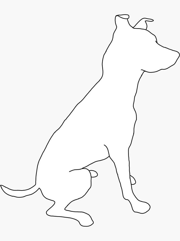 "Pit Mix Sitting Outline" Sticker by tayburson | Redbubble